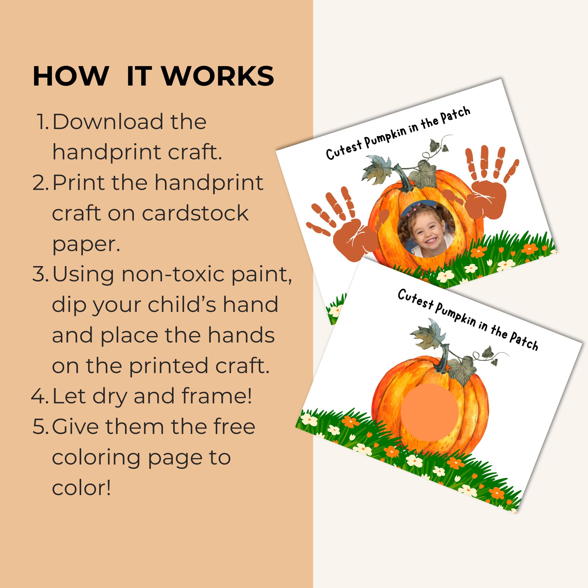 Pumpkin Handprint Art, Halloween Handprint Craft, Pumpkin Patch Craft ...