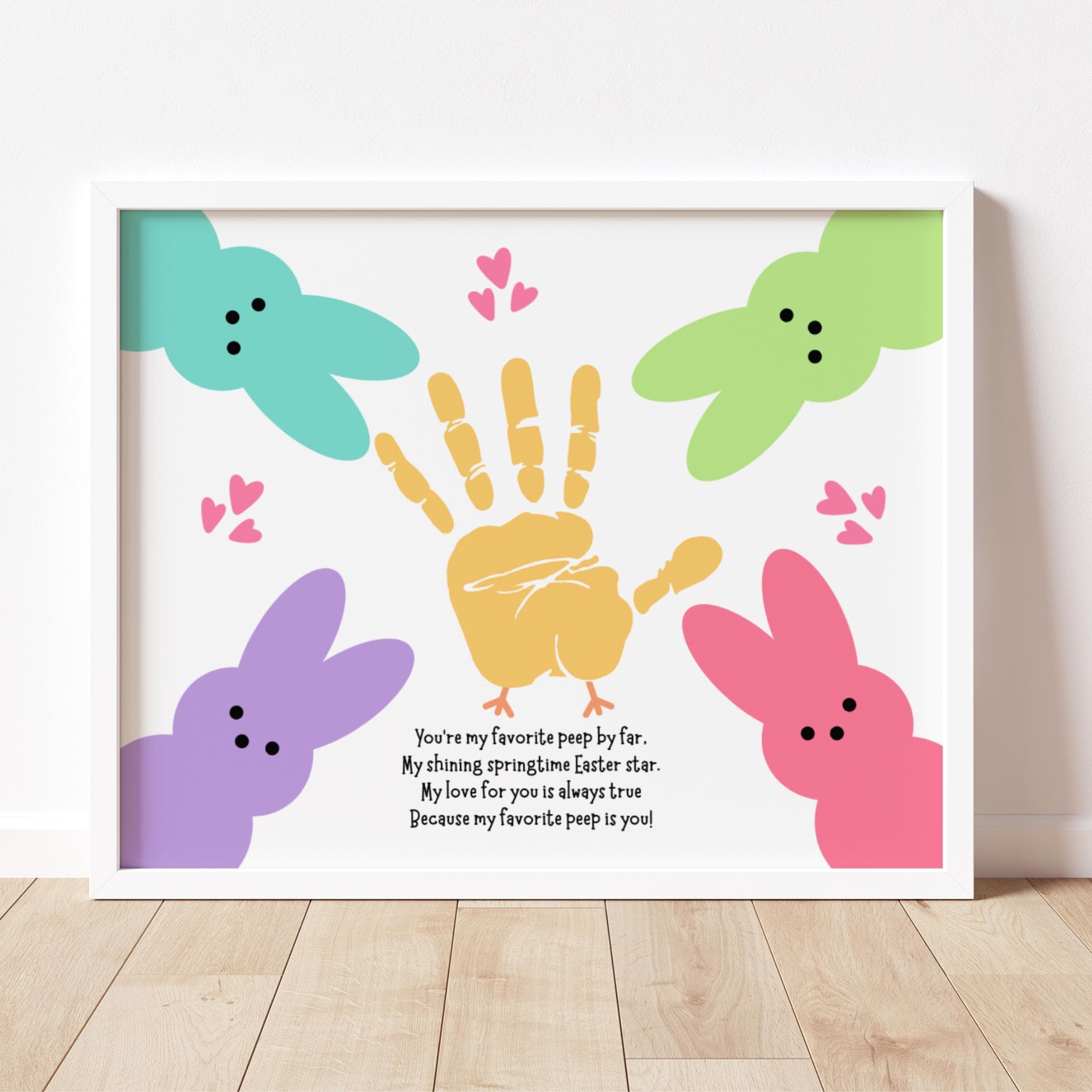 Chick Handprint Craft for Easter, Favorite Peeps Spring Handprint Poem ...