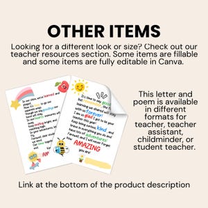 End of School Year Letter Printable, Goodbye Letter to Student 5x7 ...