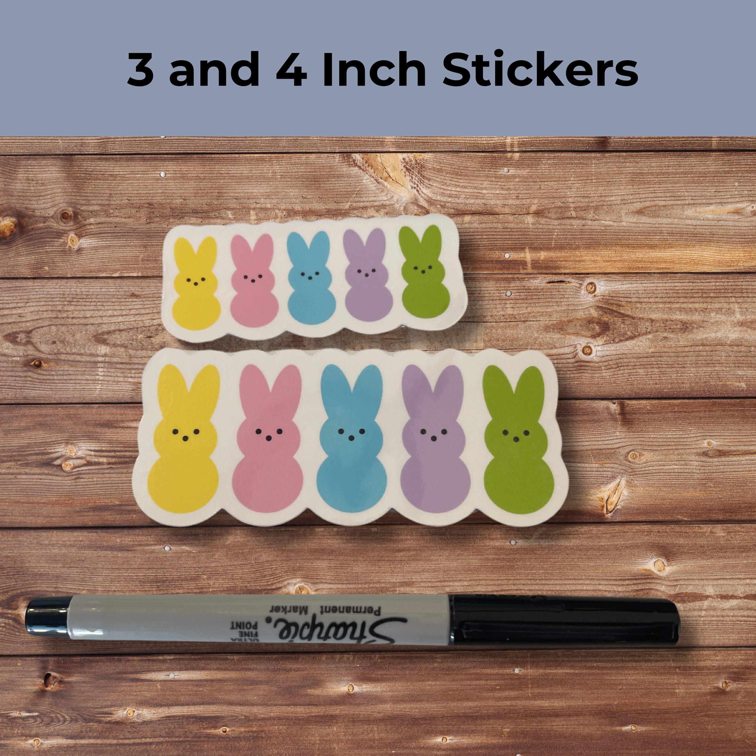 Easter Peeps Sticker, Bunny Stickers, Waterproof Stickers. Peeps Decals ...
