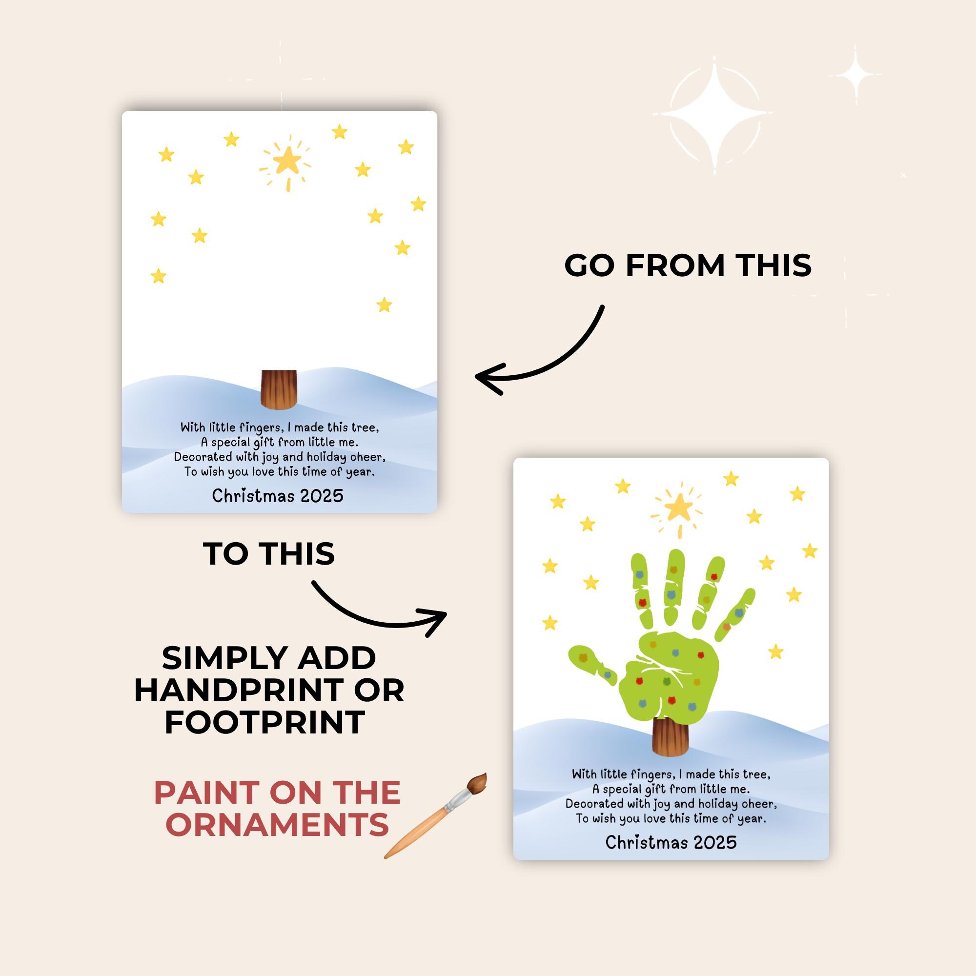 Christmas Tree Handprint Craft With Poem, Sentimental Keepsake for ...