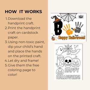 Halloween Handprint Art, Boo Handprint Craft Printable, Preschool and ...