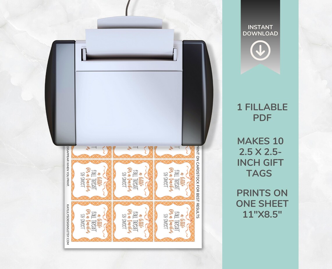 Fall Teacher Appreciation Gift Tags: Coquette Bow, Printable Thank You ...