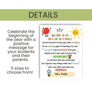 Welcome Letter From Teacher for the First Day of School, Meet Your ...