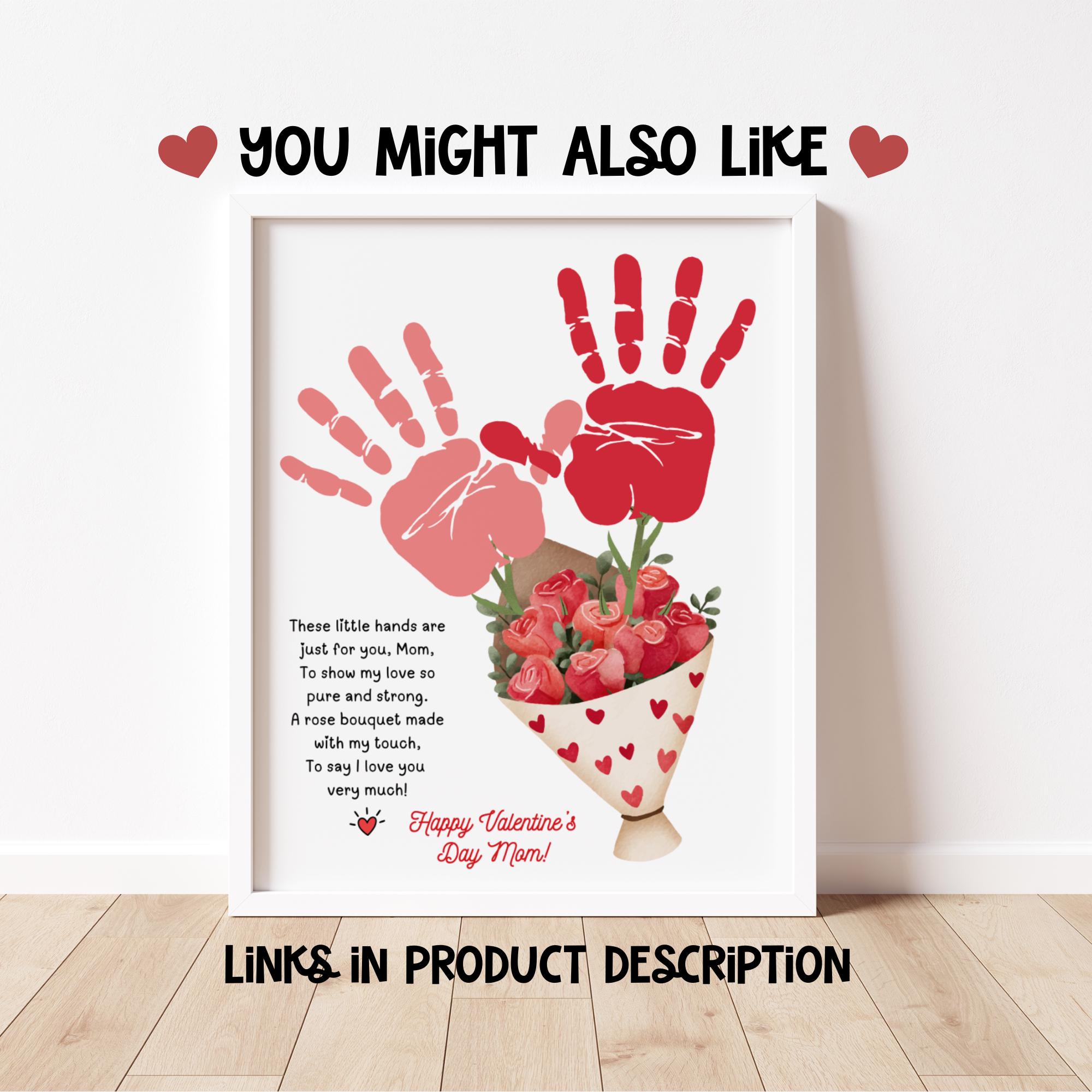 Valentines Day Handprint Craft With Conversation Hearts, Valentine Poem ...