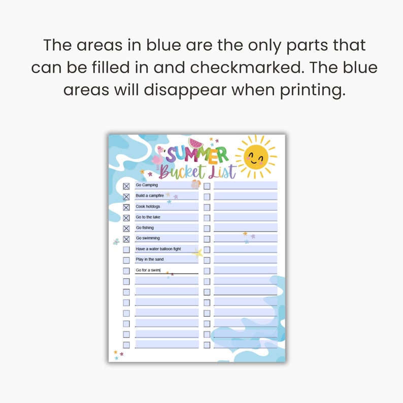 Lista de deseos de verano editable, Actividades de verano para niños y ...