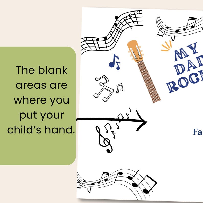 Guitar Handprint Art for Father's Day | Music Theme Keepsake Craft | My ...