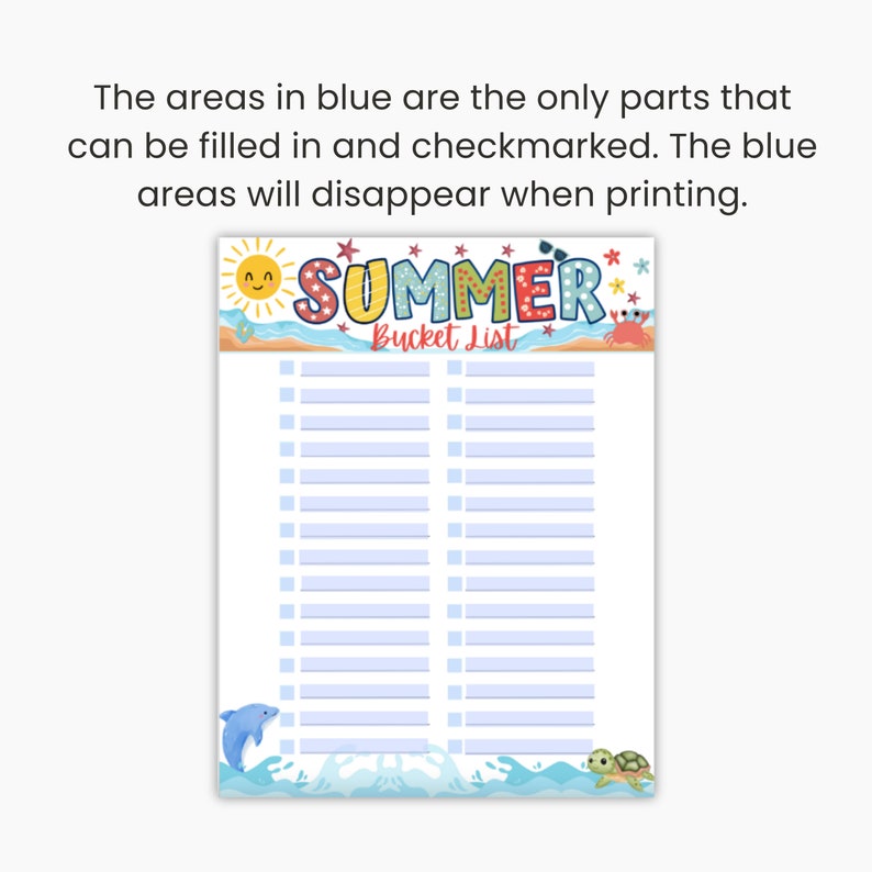Editable Summer Bucket List Printable, Summer Activities for Kids and ...