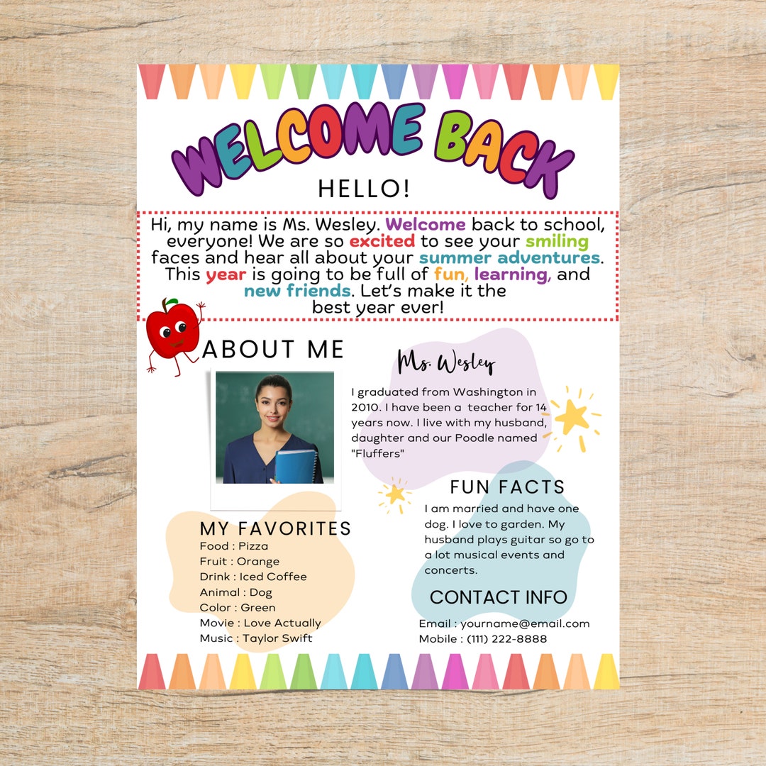 Editable Meet the Teacher Template, Newsletter Template Canva, All ...