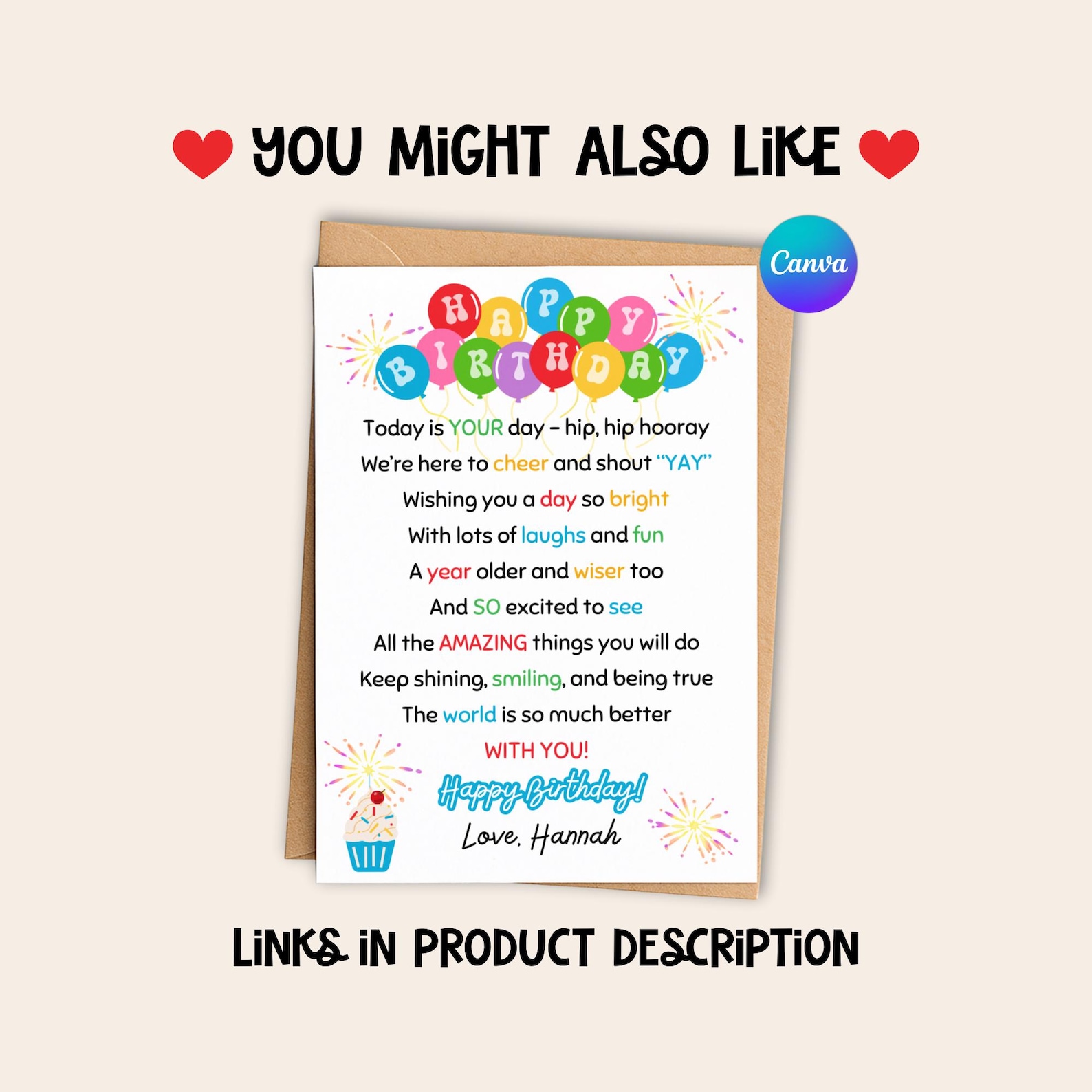 Hip Hip Hooray Happy Birthday Gift Tags, Student Favors Printable ...