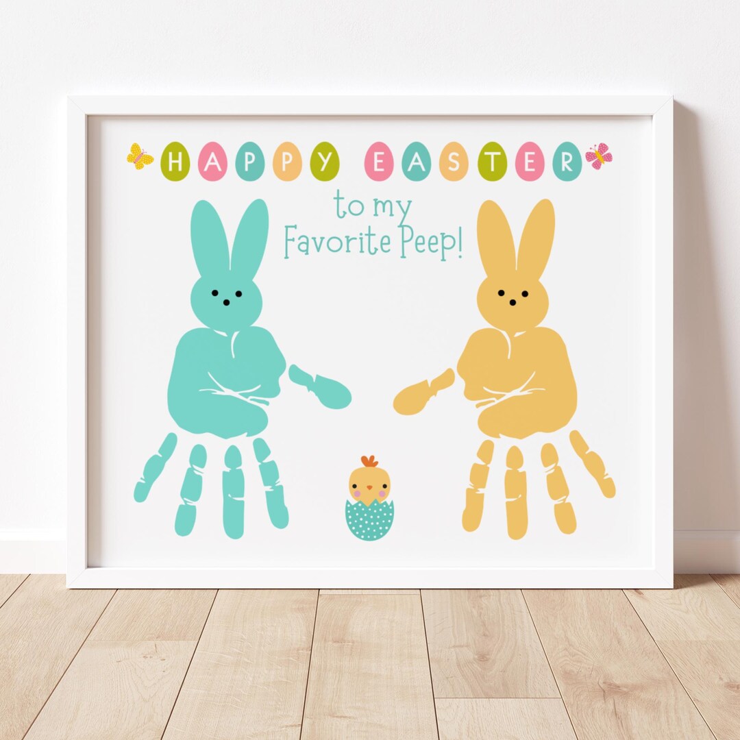 Bunny Handprint Craft for Easter, Favorite Peep Gift, Spring Daycare ...