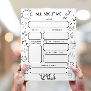 All About Me Student Printable, Favorite Things-coloring Page for Kids ...