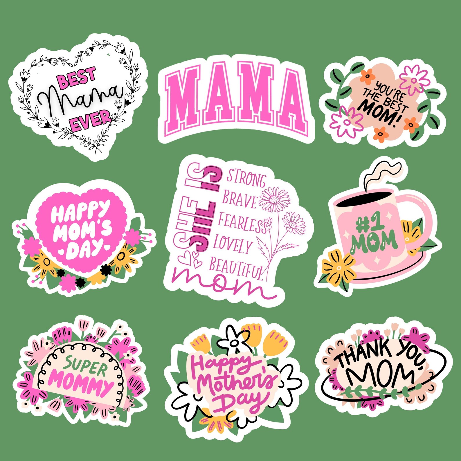 Waterproof Mom Stickers for Mothers Day, Mama Stickers, Mom Tumbler ...