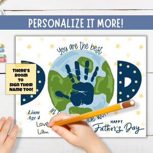Best Dad Handprint Art, Fathers Day Craft for Kids, World’s Best Dad ...