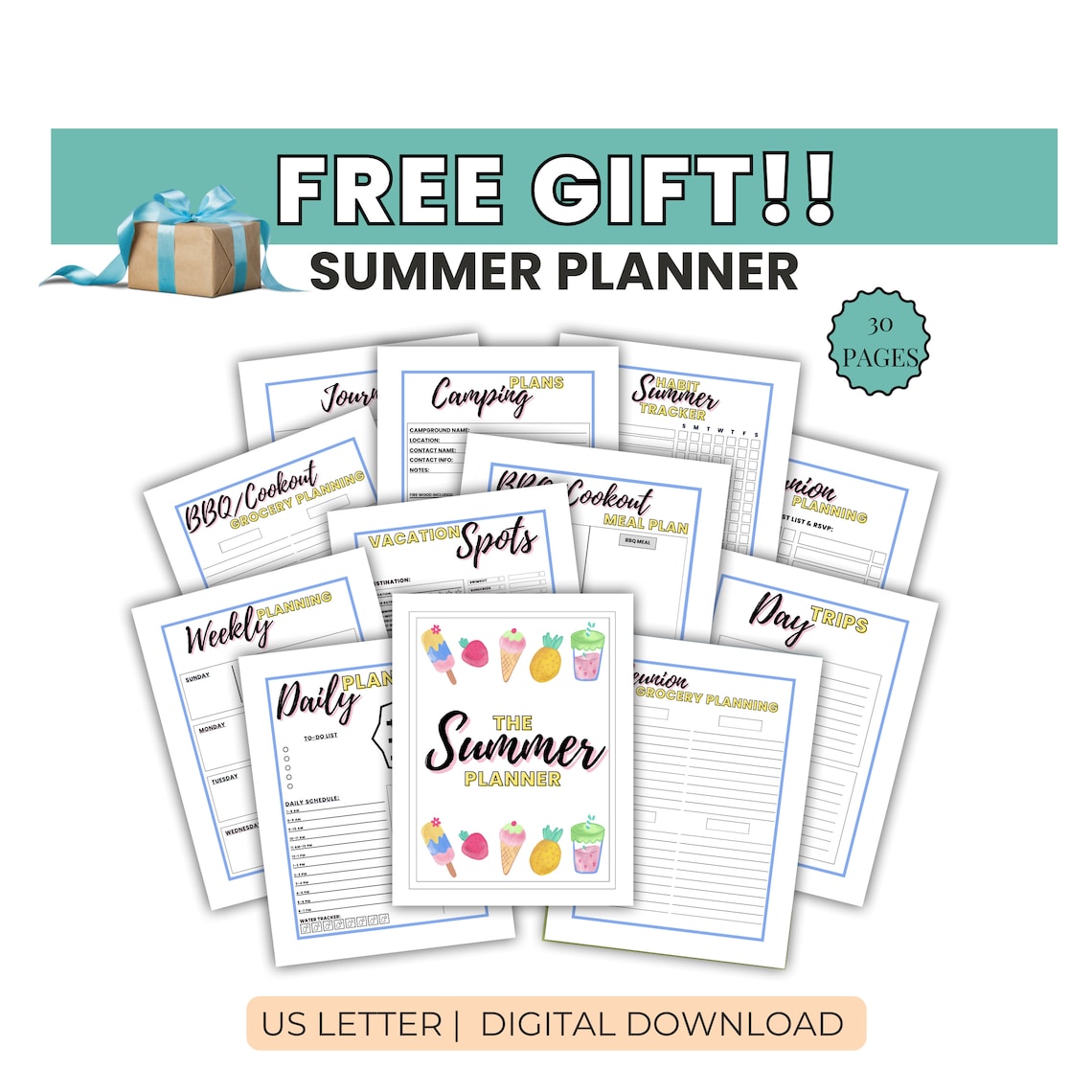 Editable Summer Bucket List Printable, Summer Activities for Kids and ...