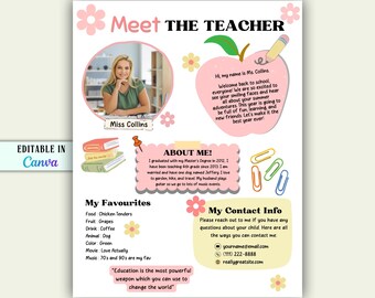 Back to School | Meet the Teacher | Open House CANVA EDITABLE (pastel ...