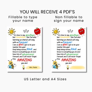 End of School Year Letter Printable, Goodbye Letter to Student ...