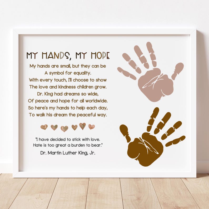 MLK Handprint Craft Printable, Kids Classroom and Daycare Activity - Etsy