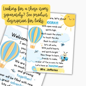 Welcome Letter for Students Bundle, Fillable First Day of School Poem ...