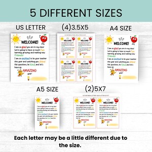 Editable Welcome Back to School Letter: Printable Teacher Card Fillable ...