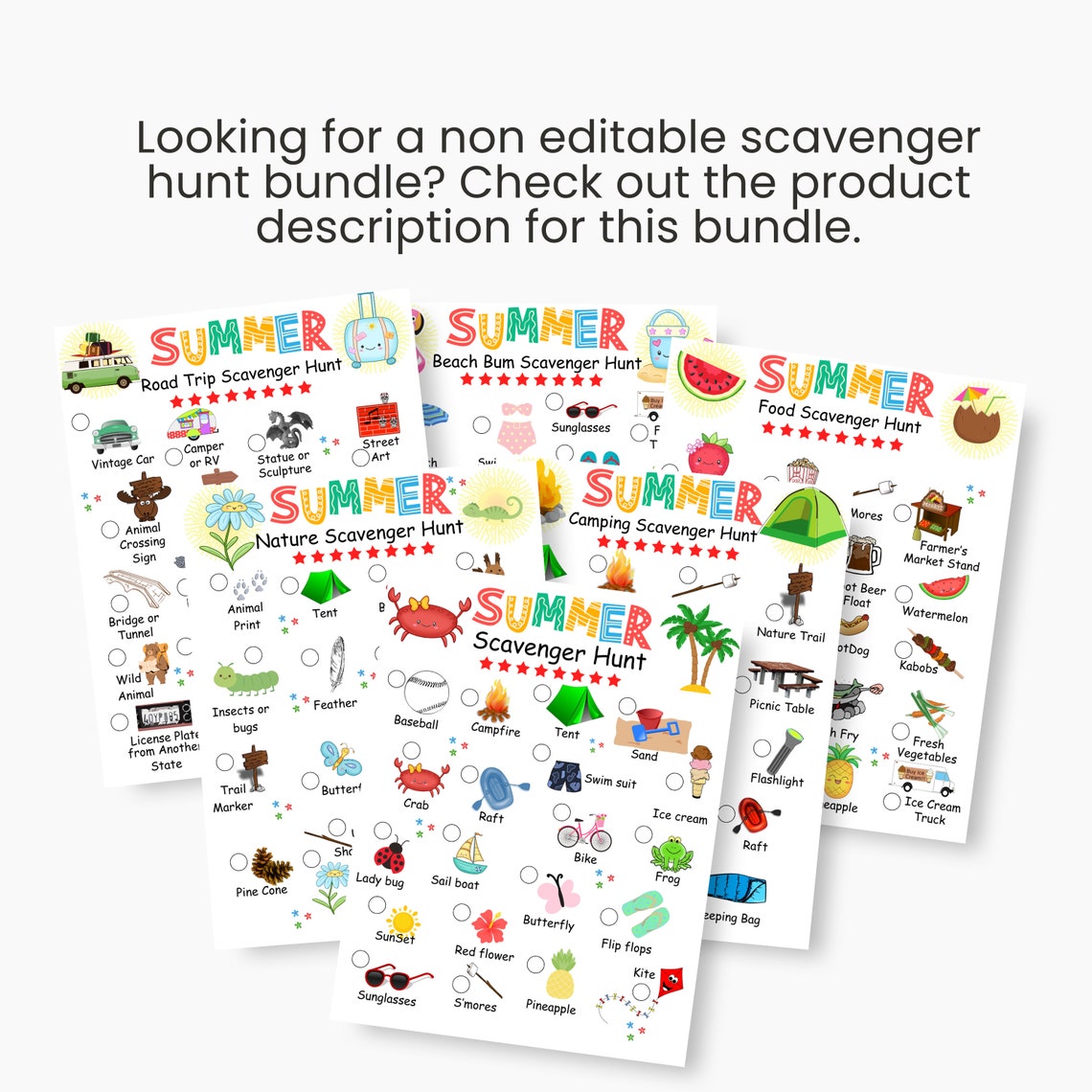 Editable Summer Bucket List Printable, Summer Activities for Kids and ...