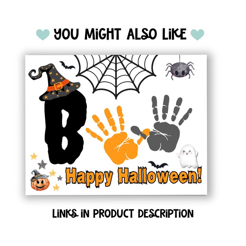 Spider Halloween Handprint Craft, Printable Halloween Handprint Art ...