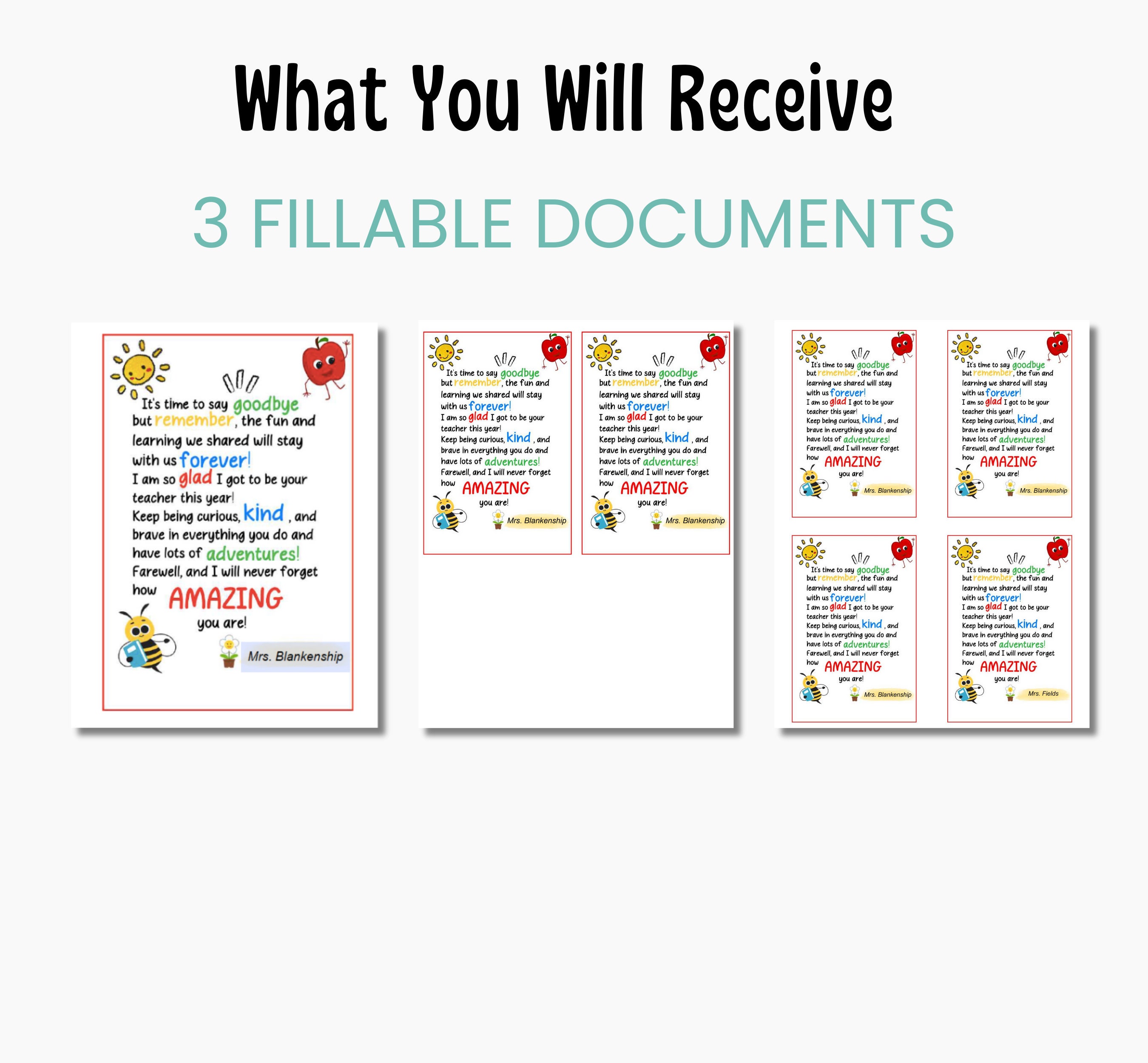 End of School Year Letter Printable, Goodbye Letter to Student ...