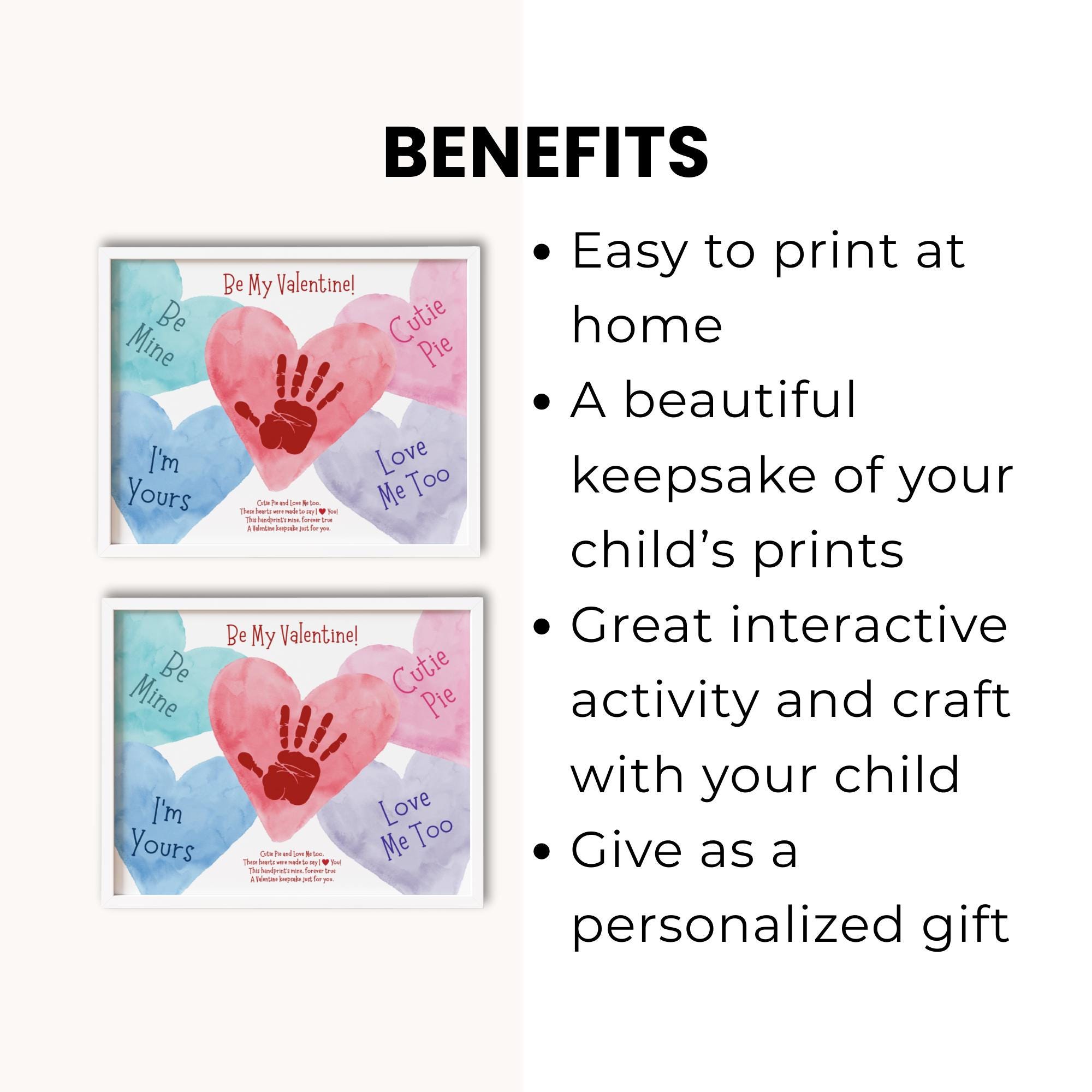 Valentines Day Handprint Craft With Conversation Hearts, Valentine Poem ...