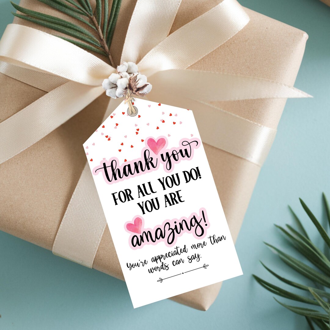 Staff Appreciation Gift Tags, Printable Coworker Thank You Teacher Tags ...