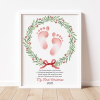 Elf Footprint Art | Baby's First Christmas Handprint Footprint Activity ...