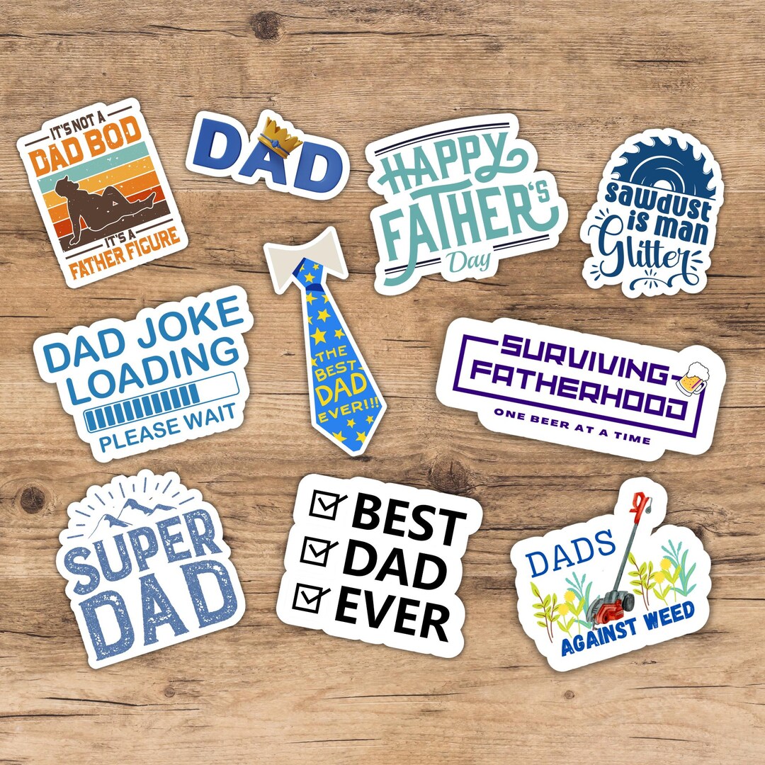 Funny Dad Stickers, Fathers Day Gift, Best Dad Sticker, Dad Themed ...