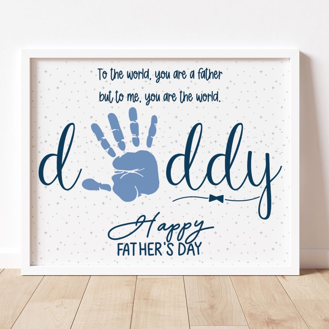 Father's Day Handprint Craft Daddy Preschool Activity, Toddler Keepsake ...