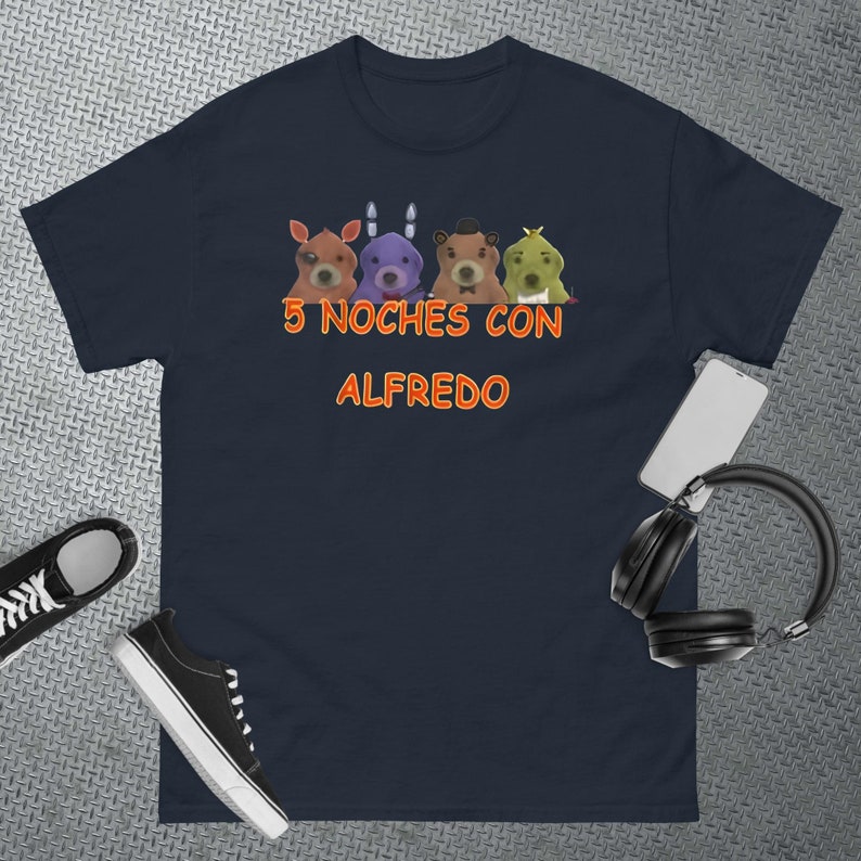 Fnaf Five Nights At Freddys Meme T Shirt 5 Noches Con Alfredo T Shirt Etsy