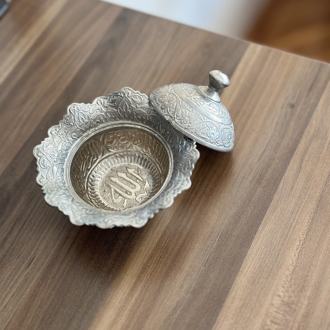 Silver Ottoman-style Sugar Bowl With Arabic 'allah' Inscription ...
