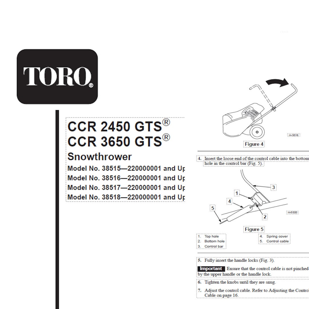Toro CCR 2450 GTS Toro CCR 3650 Gts Owners Manual - Etsy