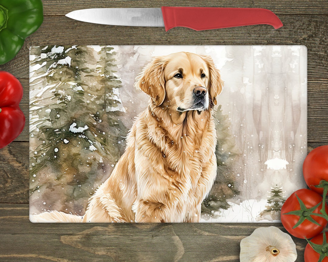 Golden Retriever Glass Chopping Board - Etsy