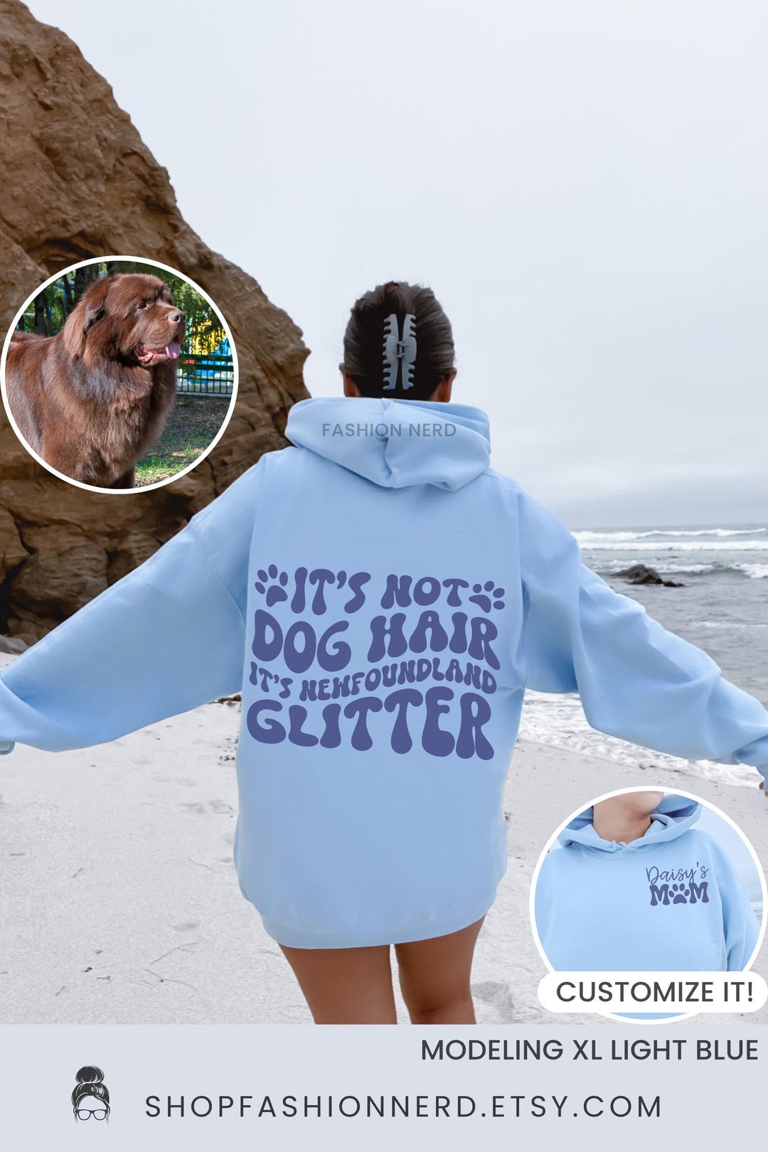 Custom Newfoundland Gifts Dog Mom Newfoundland Hoodie Sweatshirt ...