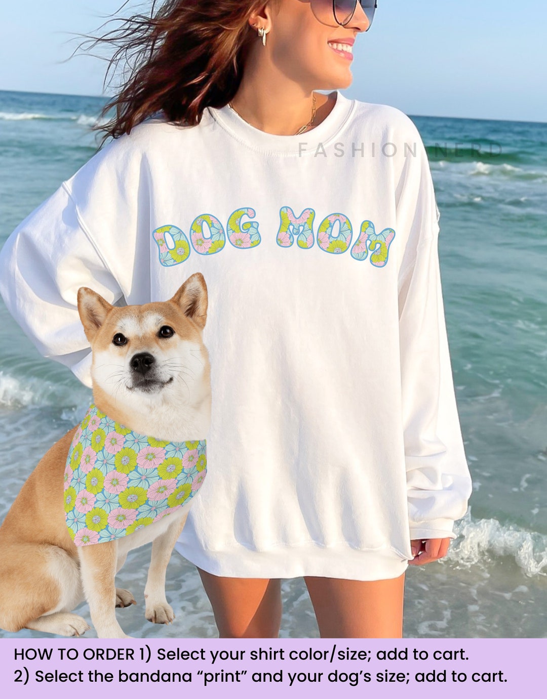 Dog Matching Outfits Dog Mom Sweatshirt With Matching Pet Bandana Dog ...