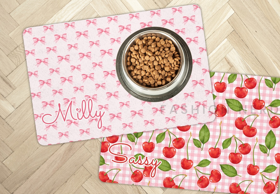 Custom Pet Food Mat Personalized Dog Food Mat Placemat With Name Rubber ...
