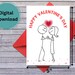 Valentine's Day Printable Card Digital Card Instant Download 5 X 7 PDF ...