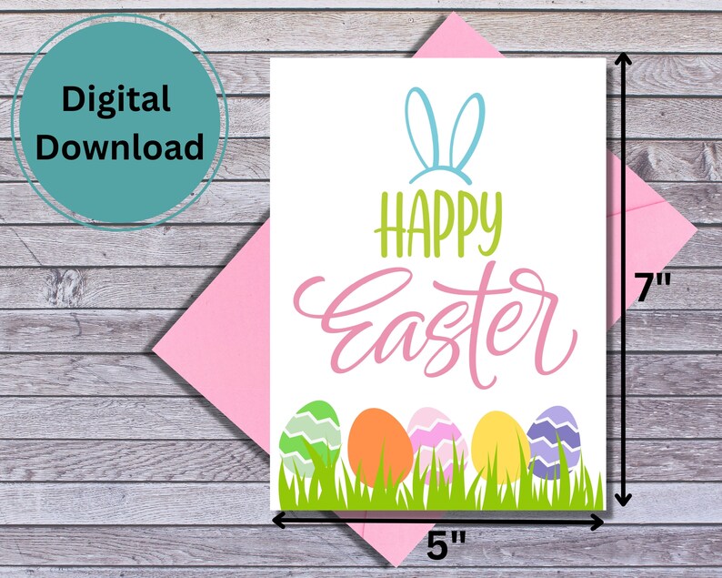 Printable Easter Card | Instant Download | 5 X 7 PDF Card | Digital ...