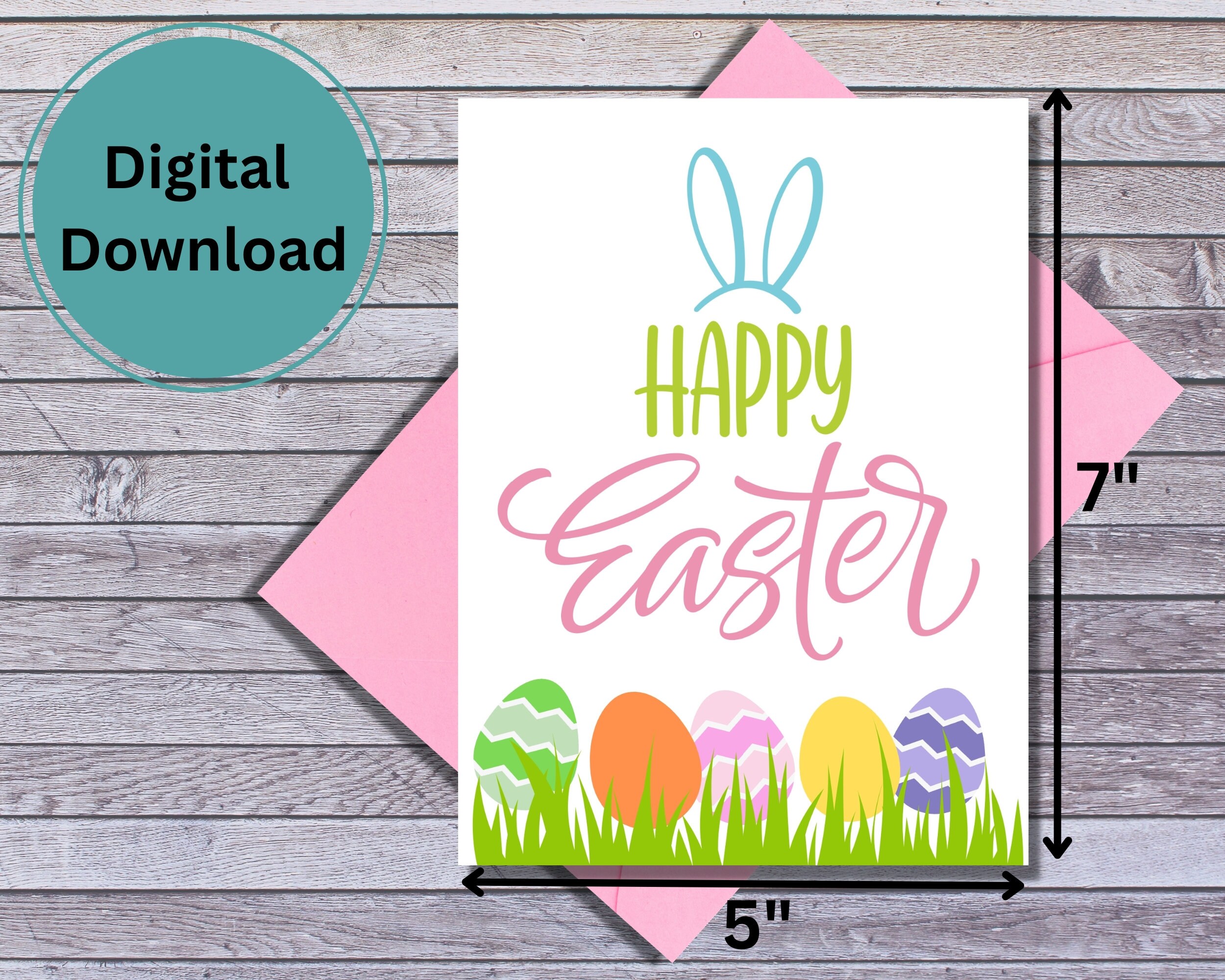 Printable Easter Card | Instant Download | 5 X 7 PDF Card | Digital ...