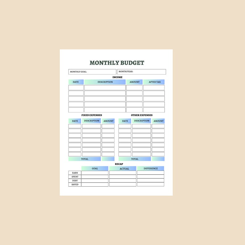 Expense Tracker Template, Personal Finance Tracker, Spending Tracker ...
