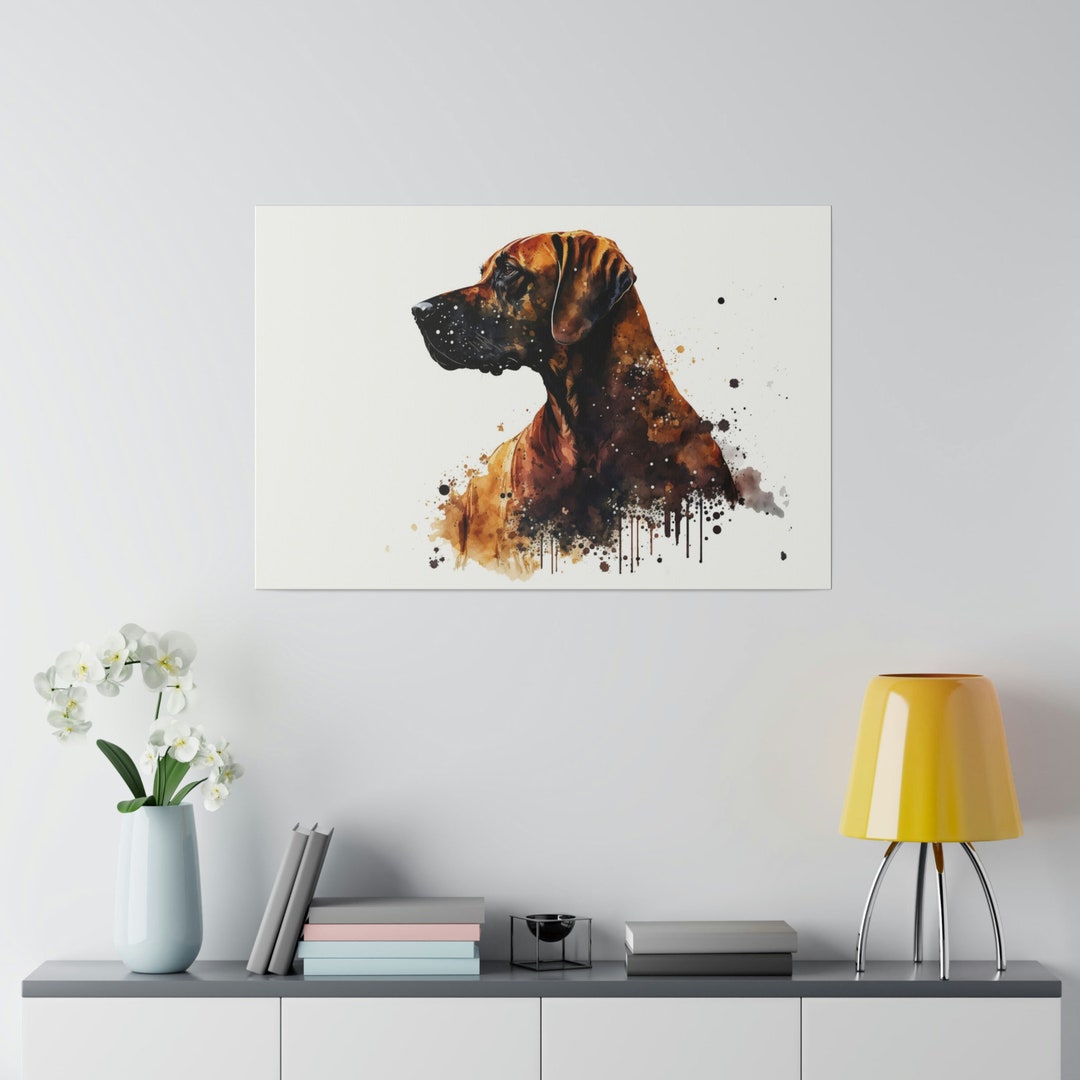 Rhodesian Ridgeback Paint Splatter on White Background High Quality ...