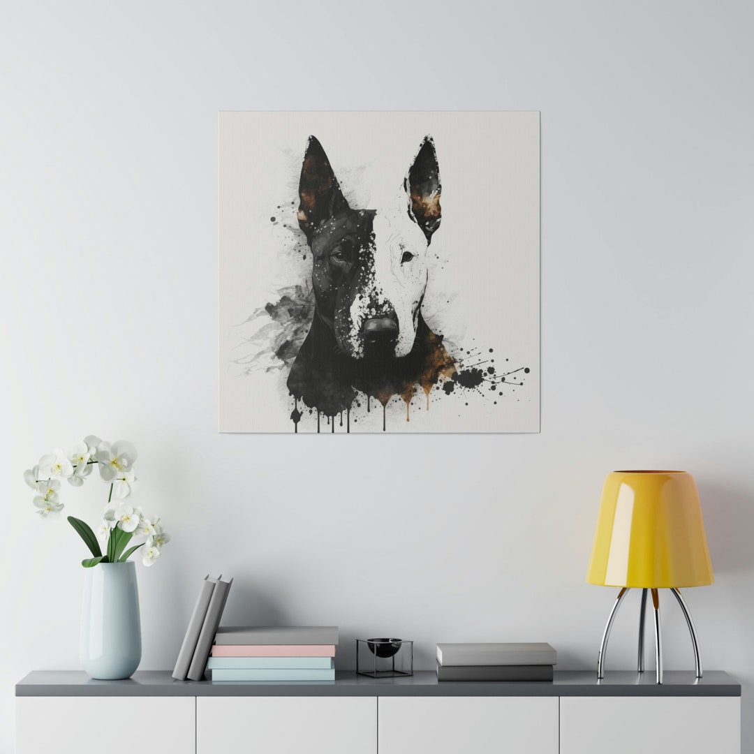 Bull Terrier Paint Splatter on White Background High Quality Matte ...