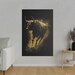 Golden Bull Paint Splatter on Black Background High Quality Matte ...