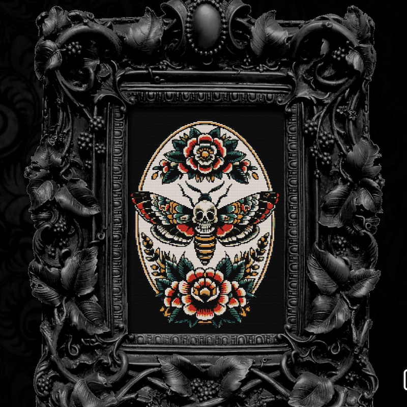 Flower Goth Cross Stitch - Etsy