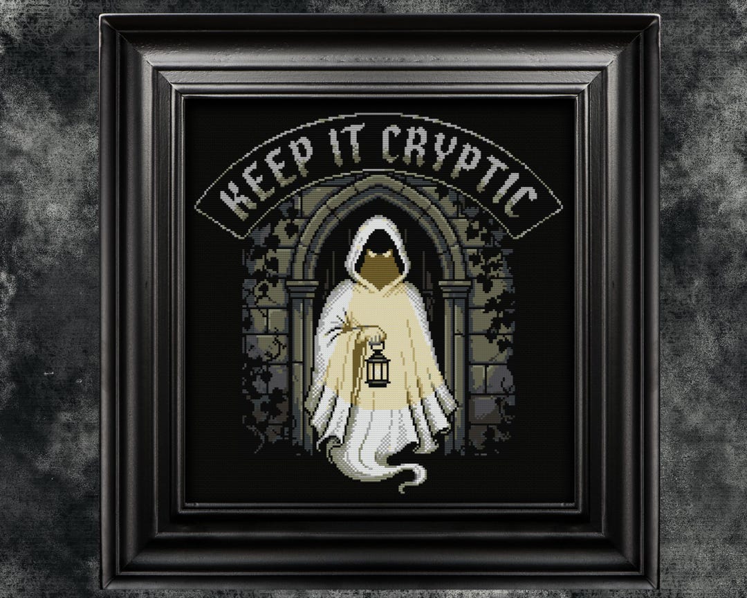 Keep It Cryptic Cross Stitch Pattern Halloween Goth Snarky Modern ...