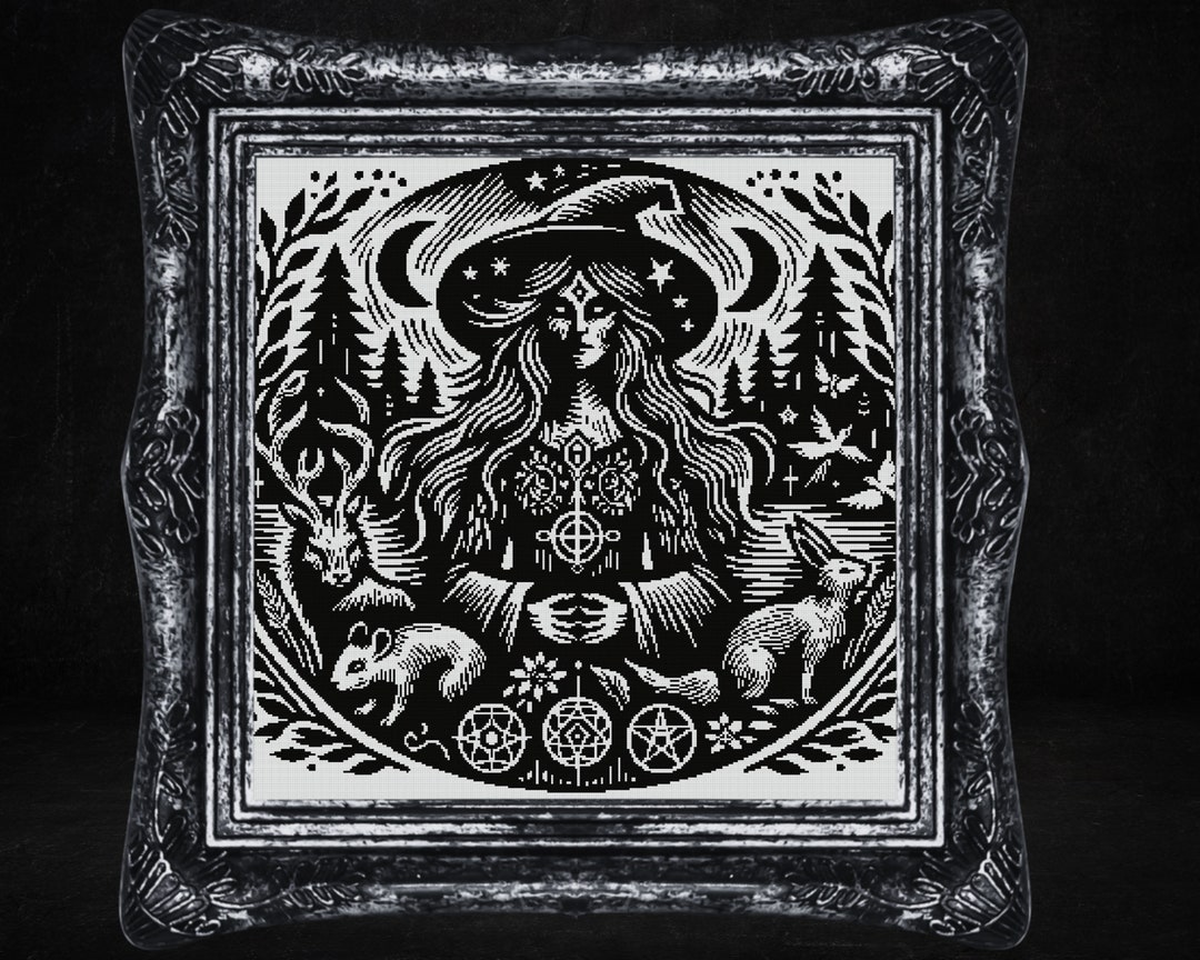 Witch in the Wood Cross Stitch Pattern Gift for Halloween Horror ...