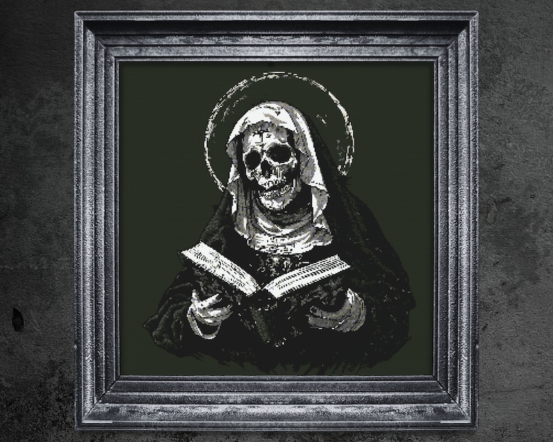 Evil Nun Skeleton Cross Stitch Pattern, Gothic Horror (PDF Pattern) - Etsy
